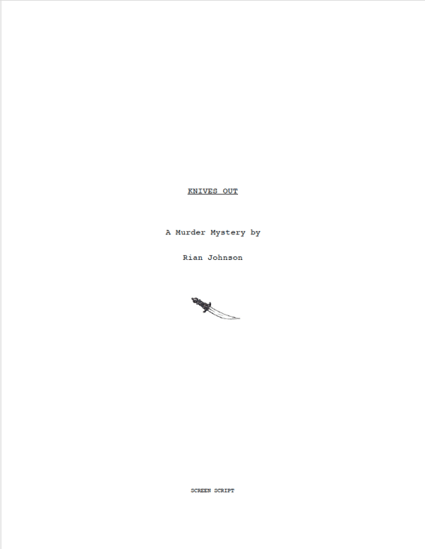 Knives Out – Movie Script / Screenplay PDF or Printed Copy